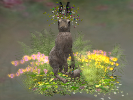 Second Life Marketplace - Ostara ~ Spirit of Spring Dream ~ Hares & Flowers Set